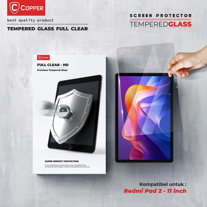Promo COPPER Tempered Glass - compatible For Redmi Pad 2 / 11" | FULL ...