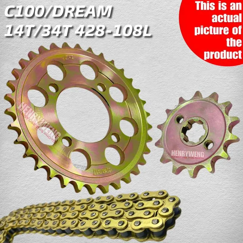 CSL JAPAN QUALITY GOLD CHAIN AND SPROCKET SET FOR ANY MOTORCYCLES PARTS ...