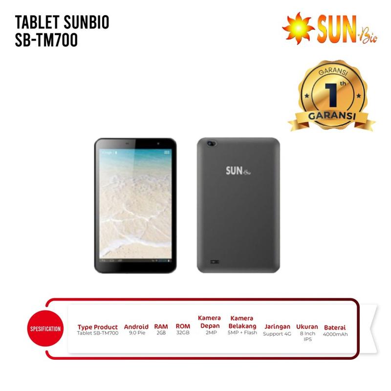 SUNBIO TABLET SB-TM700 ANDROID 9.0 Pie RAM 2GB ROM 32GB 8 INCH - Shop ...