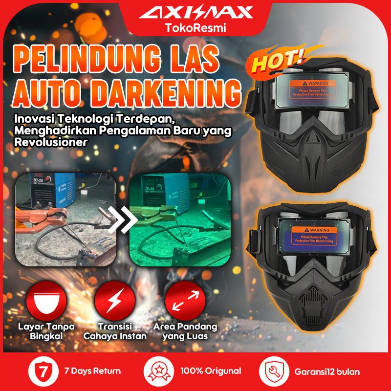 Helm Las gelap Pelindung wajah bisa dilepas terang Dimming True Color ...