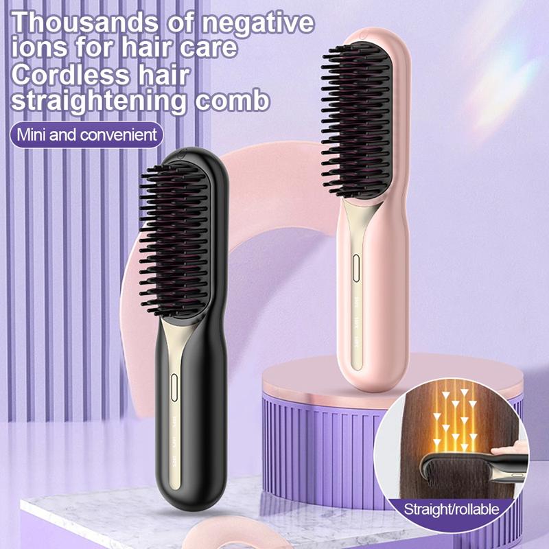 New Portable Mini Wireless Charging Straight Hair Comb Negative ...