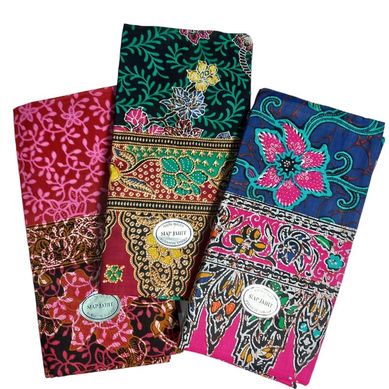 3 Helai Kain Batik Terengganu Mix color dan corak free size Cotton ...
