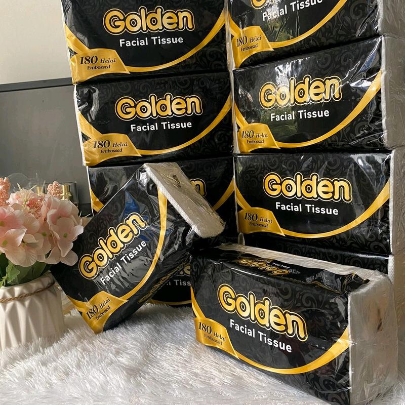 (10 PCS ) TISU WAJAH GOLDEN 180 HELAI - TISU WAJAH EMBOS HALUS - Shop ...