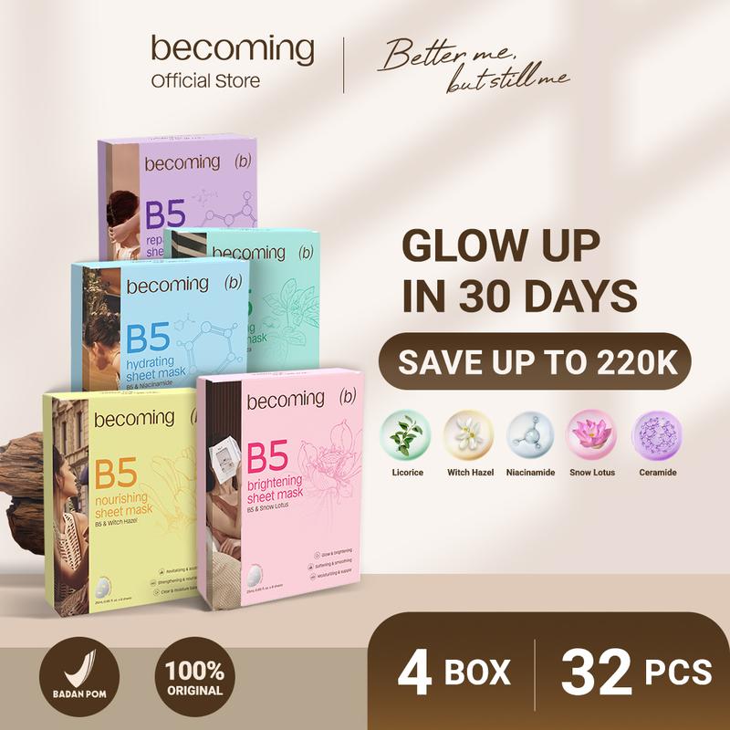 [4 BOX LEBIH MURAH] becoming B5 Sheet Mask 25 ml | Bundle Is - Shop ...