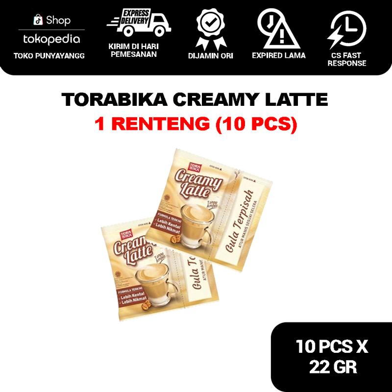TORABIKA CREAMY LATTE 1 RENTENG ISI 10 SACHET X 22 GR - Shop | Tokopedia