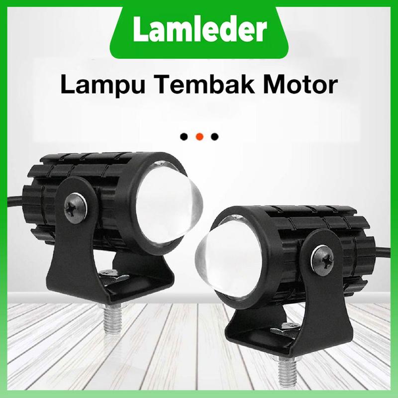 LAMLEDER Lampu Tembak Motor Laser Led Mini 2 Warna Putih Kuning - Shop ...