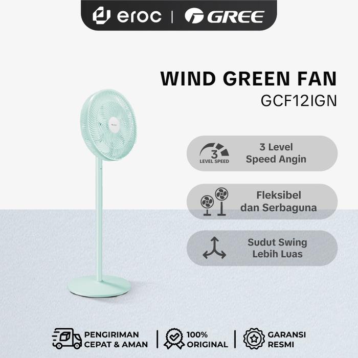 Promo Gree Kipas Angin Green Wind Fan Size 12 Inch 3 Level Speed ...