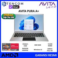Promo Avita Pura A+ Ryzen 5 5500 8GB 512GB Garansi Resmi - BLACK, Paket ...