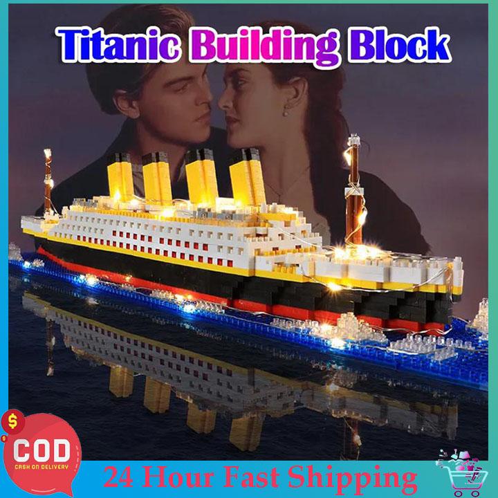 1878/607pcs Titanic Model Micro Blocks Building Set Toys for - TikTok ...