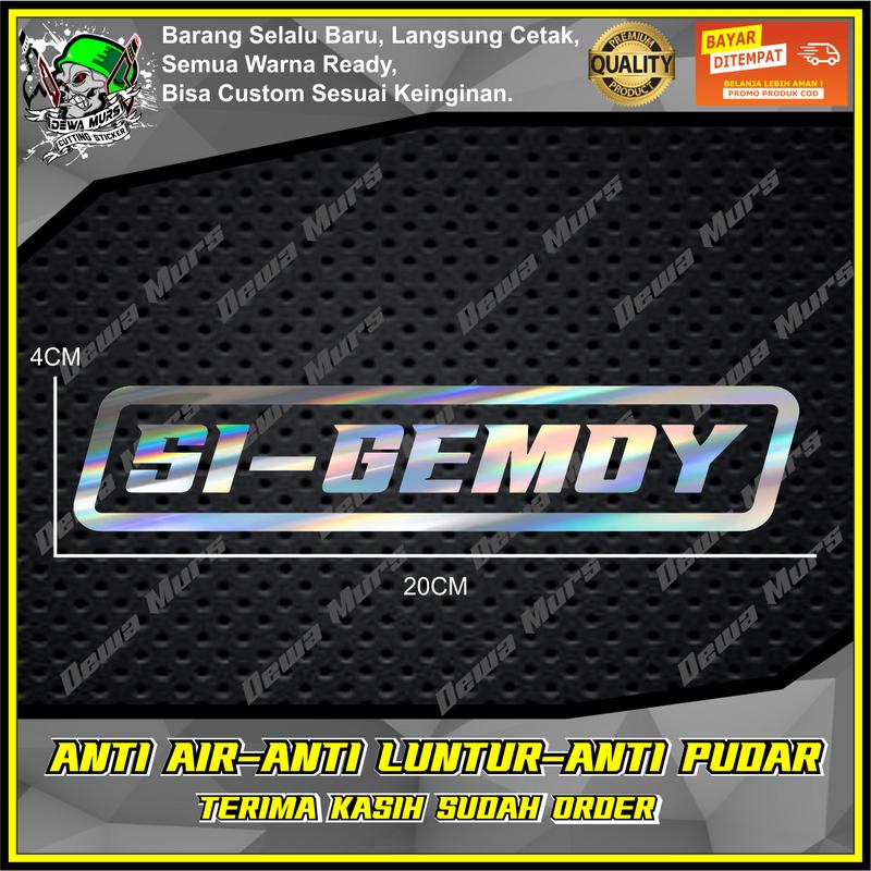 Cutting Sticker SI-GEMOY Cocok Buat Motor Dan Mobil - Shop | Tokopedia