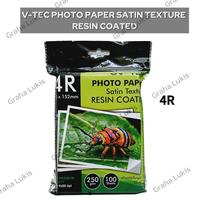 Jual V-Tec Photo Paper Satin Texture Resin Coated 4R 250gsm RCCP 9100 ...