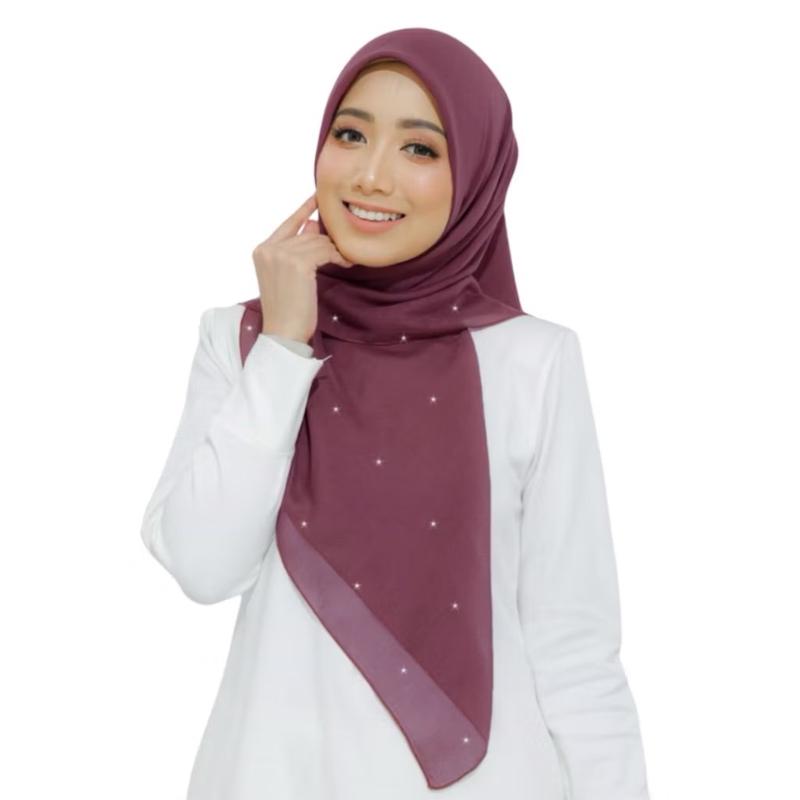 Bawal Cotton Batu Tabur Bidang 45 - Square Pattern Hijab - TikTok Shop ...