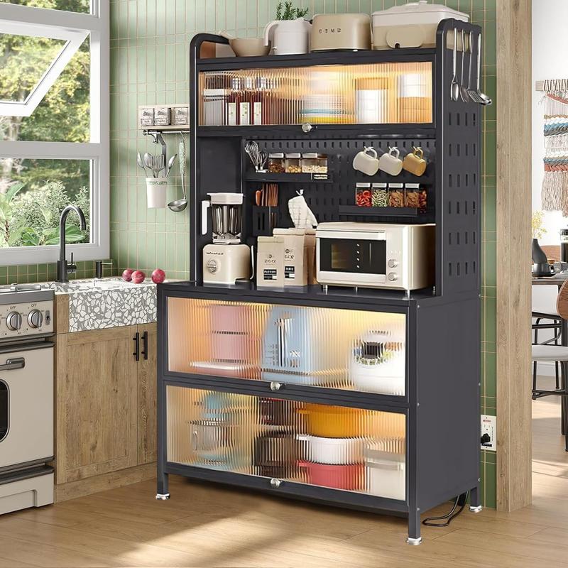 Rak Roti untuk Dapur, Rak Roti 5 Tingkat dengan Kabinet Penyimpanan ...