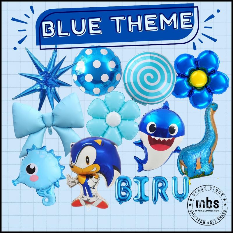 Belon Rumah Sukan Biru Tema Blue Theme Set Decoration Party Balloon ...