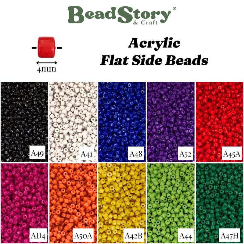 (Beadstory) 4mm Acrylic Flat Side Manik (25G) - TikTok Shop Malaysia