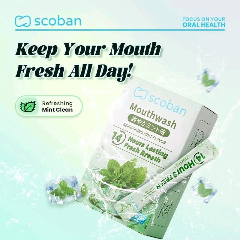 Scoban Mouthwash Refreshing Mint Flavor - 14Hours Lasting Fresh ...