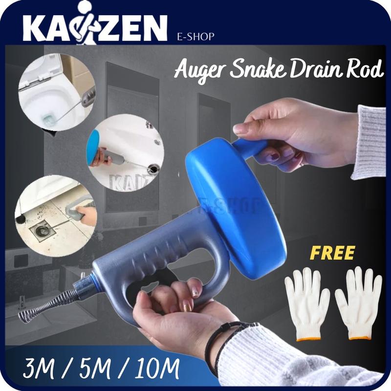 Batang Ular Salur Paip Tersumbat + PERCUMA SARUNG TANGAN | Auger ...