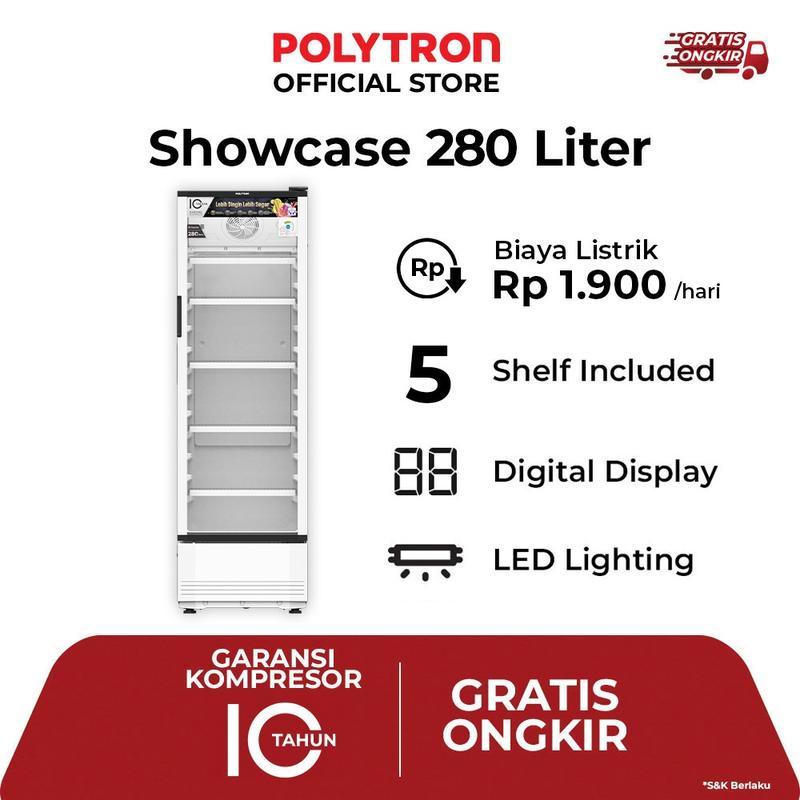 Showcase 1 Pintu Polytron 280 Liter SCN-280 - Shop | Tokopedia