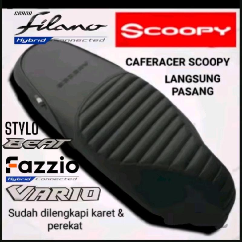 Sarung Jok Motor NMAX#PCX#STYLO#BEAT#VARIO#SCOOPY Custom Caferacer ...