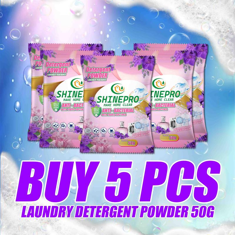 50g Laundry Detergent Powder - Pack of 5, Antibacterial, Remove ...