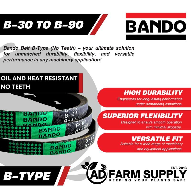 Bando Fan Belt (B-Type Series) Industrial B-30 to B-90, Oil and ...