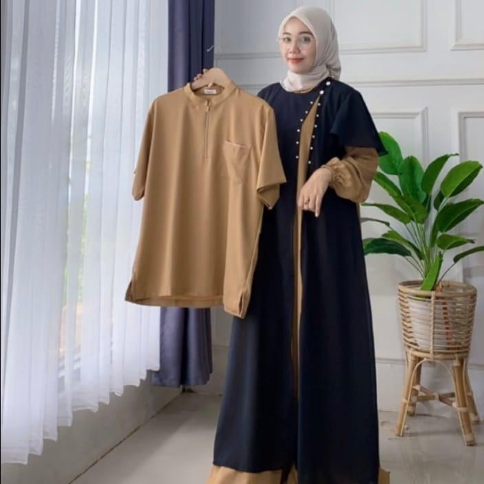 Sayla Gamis Abaya dan Set Couple Hari Raya Bahan Tiffany Twill - Shop ...
