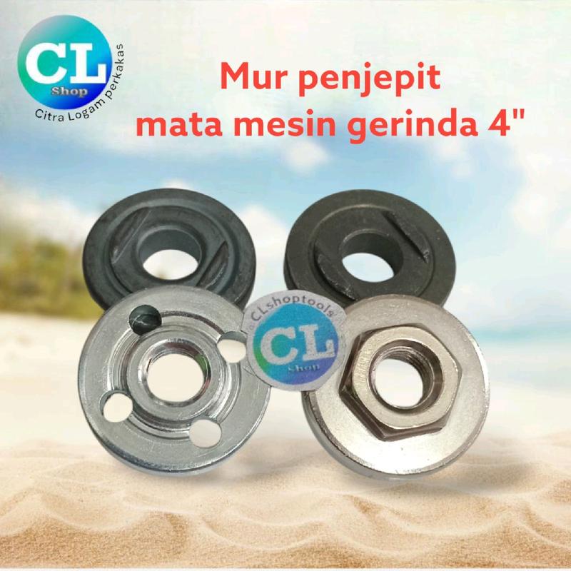 MUR PENJEPIT MATA MESIN GERINDA TANGAN 4" collect nut pisau grinda ...