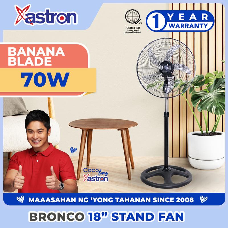 Astron BRONCO 18" Stand Fan | Transparent Banana Blade | 5 Leaves ...