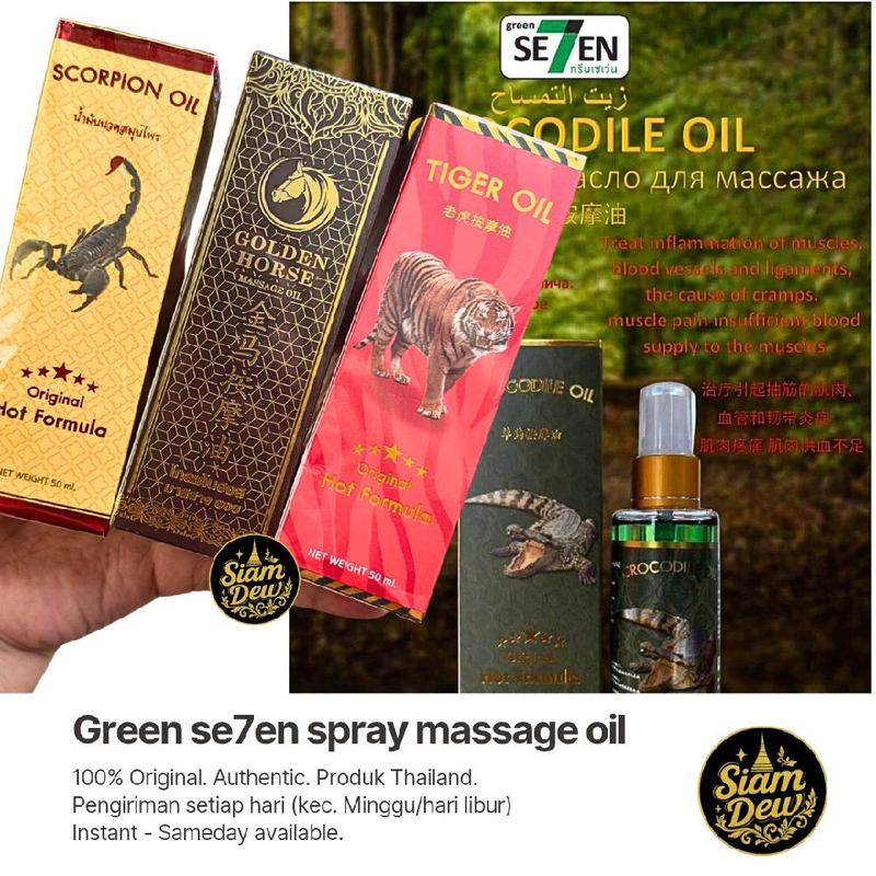 [Produk Thailand] minyak gosok THAI GREEN SE7EN seven massage oil ...