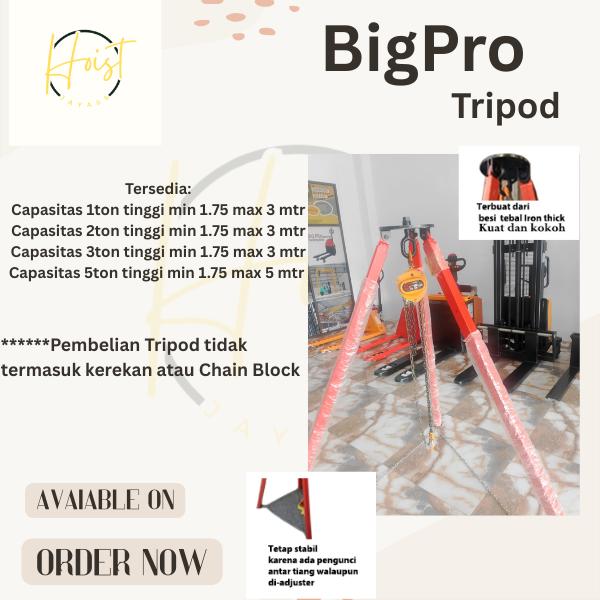 Tripod Crane BIG PRO Kaki Katrol 2ton Tinggi 3 meter - Shop | Tokopedia