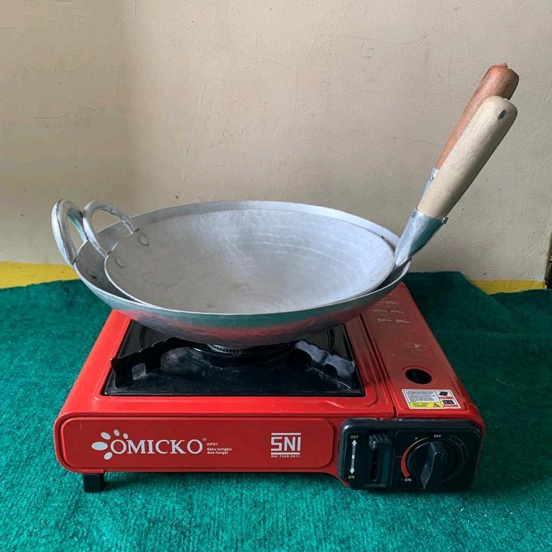 Wajan Seblak Anti Lengket Aluminium 25cm/30cm dengan Gagang Kayu - Shop ...