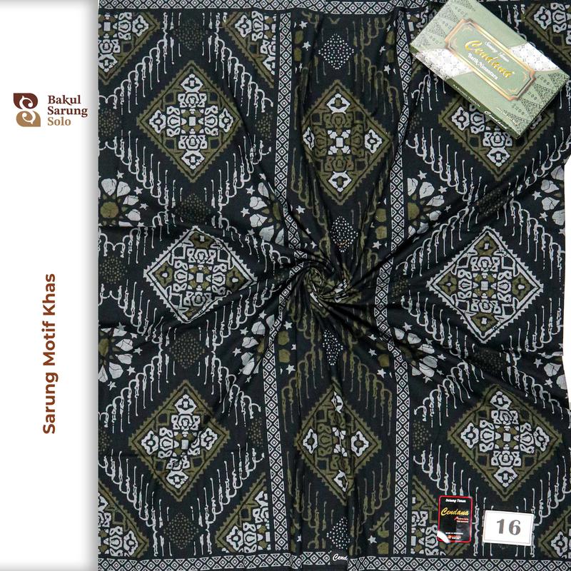 Sarung CENDANA Kembang Hitam Polos Millenial Nusantara Motif Khas Batik ...