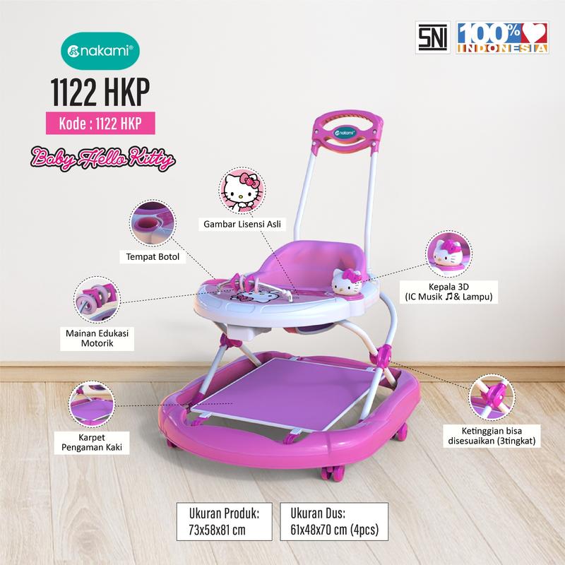 BABY WALKER ANAK (SEPEDA NAKAMI) Roda Bayi Anti-Slip Dengan Musik ...