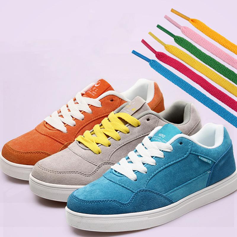 15 Colors Colorful Shoelaces White Sneaker Shoestring No Elasticity ...