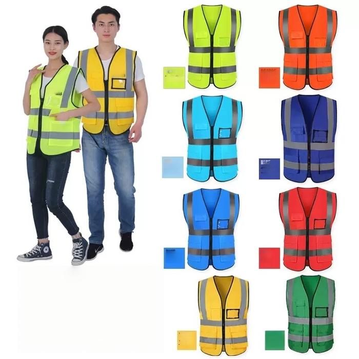 Promo Rompi Safety Reflektif 5 Saku dengan ID Holder | Rompi Proyek ...