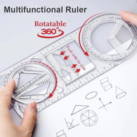 Penggaris busur derajat multifungsi, Multi function geometric ruler ...
