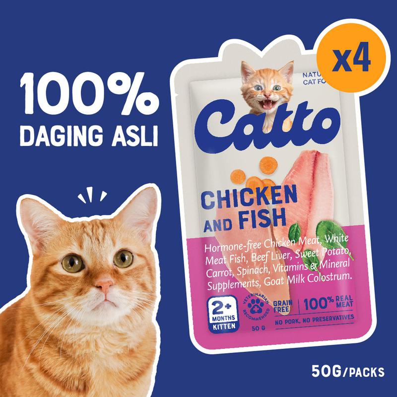 Catto Cat Food - Bundle Chicken and Fish Kitten 50gr x 4 pcs - Shop ...