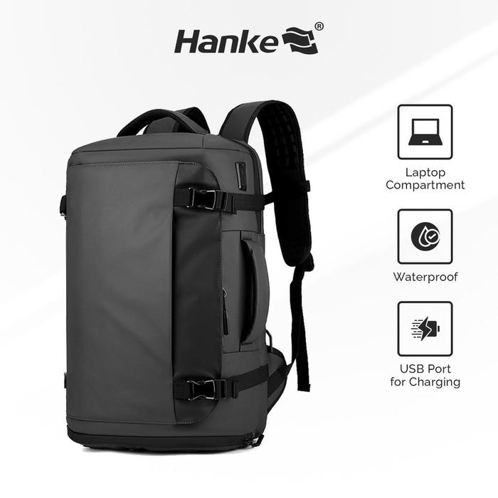 Jual Hanke Tas Ransel Laptop Backpack Pria & Wanita - BK2302 - Black ...
