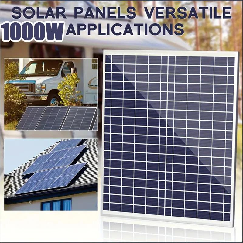 1000W Solar Panel Kit 12V Polycrystalline Portable Outdoor Rechargeable ...