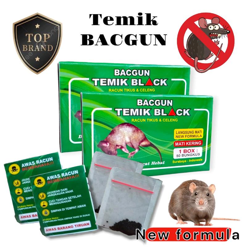 TEMIK BLACK Bacgun Hijau Racun Tikus dan Celeng 1box 50sachet - Shop ...