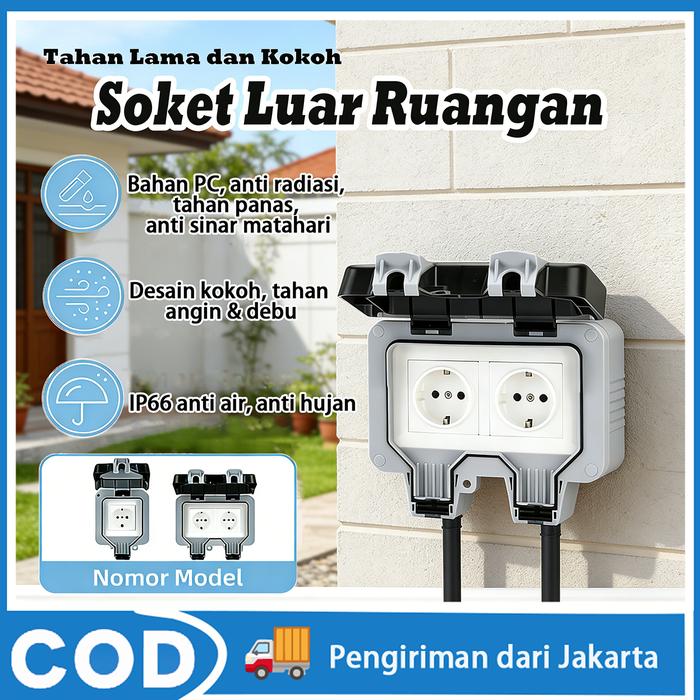 Promo Colokan Outdoor Waterproof IP66 TERLARIS - Stop Kontak Tahan Air ...