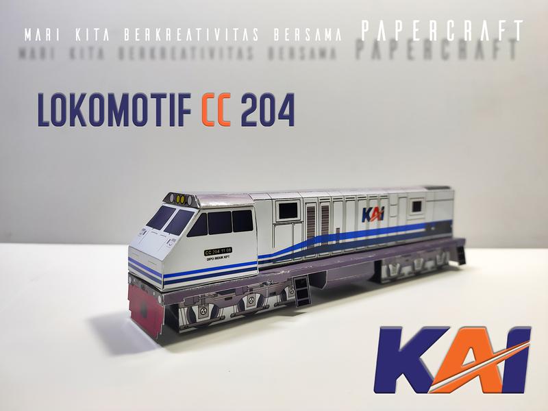 3D Papercraft Miniatur Kereta Api Indonesia Lokomotif CC 204 - Shop ...