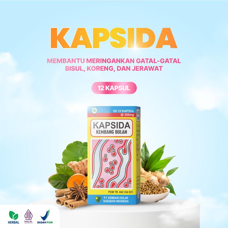 KAPSIDA 1 Botol (12 Kapsul) - Suplemen Herbal Meringankan Jerawat ...