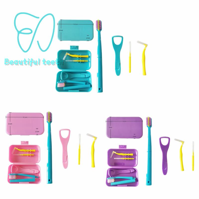 1 set of 4-piece convenient portable oral dental bracket cleaning ...