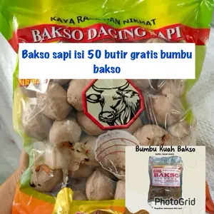 BAKSO SAPI ASLI WARISAN ISI 50 BUTIR BONUS 20 BUTIR FROZEN FOOD BAKSO ...
