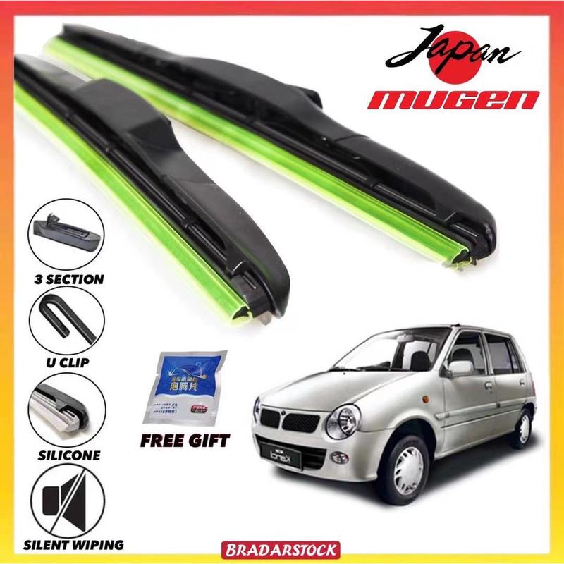 2Pcs Front Wiper Perodua Kancil Japan Mugen Silicone Windshield ...