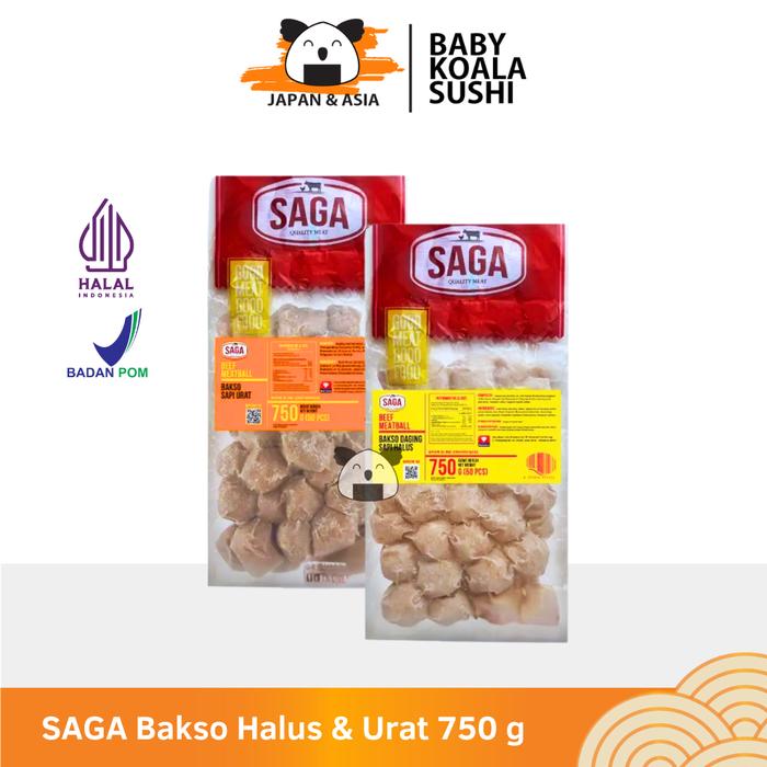 Jual SAGA Beef Meatball Baso Sapi Halus & Urat 750 g Halal | Bakso Isi ...