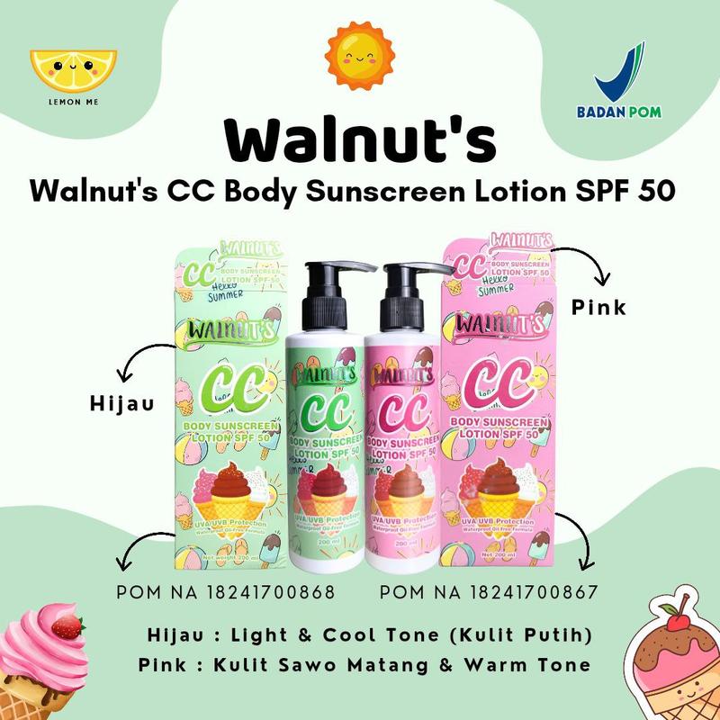 WALNUTS CC Body Sunscreen Lotion SPF 50 PA+++ - Shop | Tokopedia