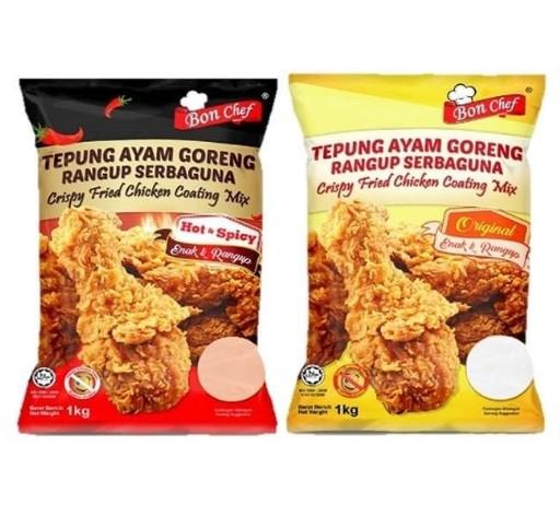 1kg Tepung Goreng Ayam Bon Chef Original / Spicy Fried Chicken - TikTok ...