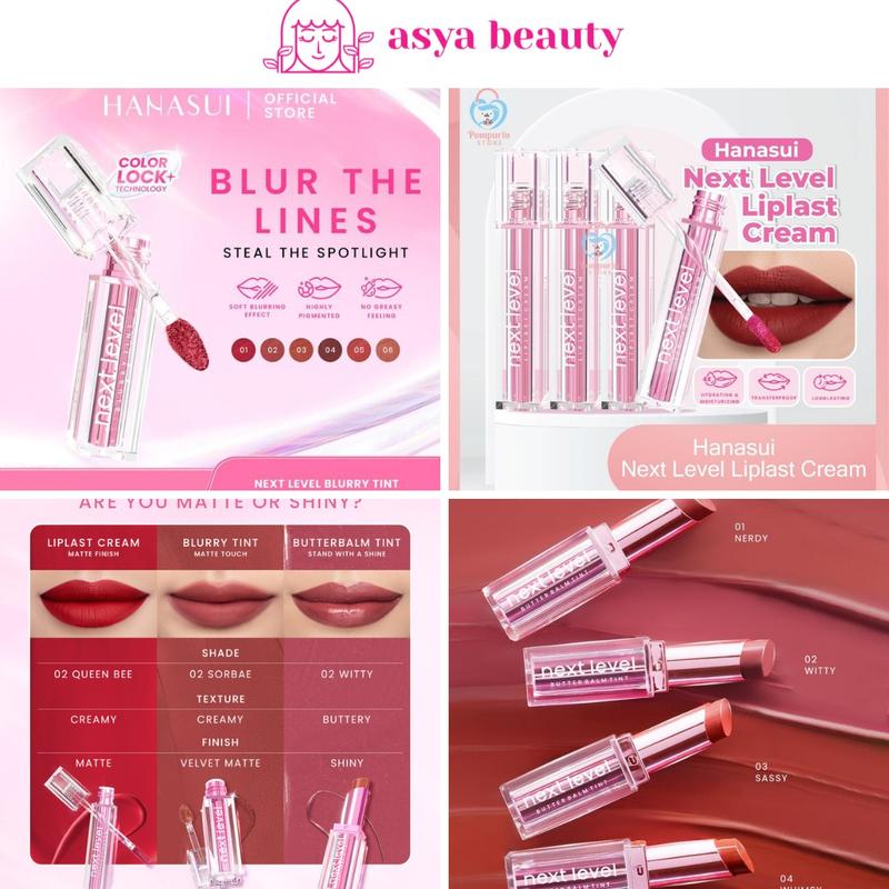HANASUI NEXT LEVEL LIPLAST CREAM | HANASUI NEXT LEVEL BLURRY TINT ...